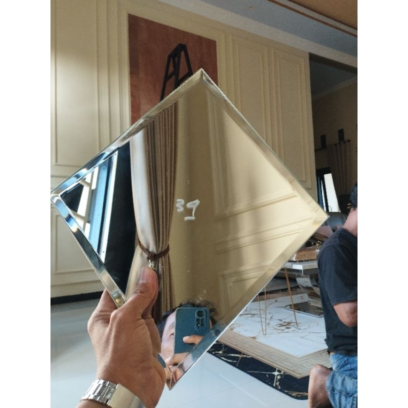 Jual Kaca cermin bevel 20×20cm kotak dan segitiga/kaca bevel 20×20cm ...