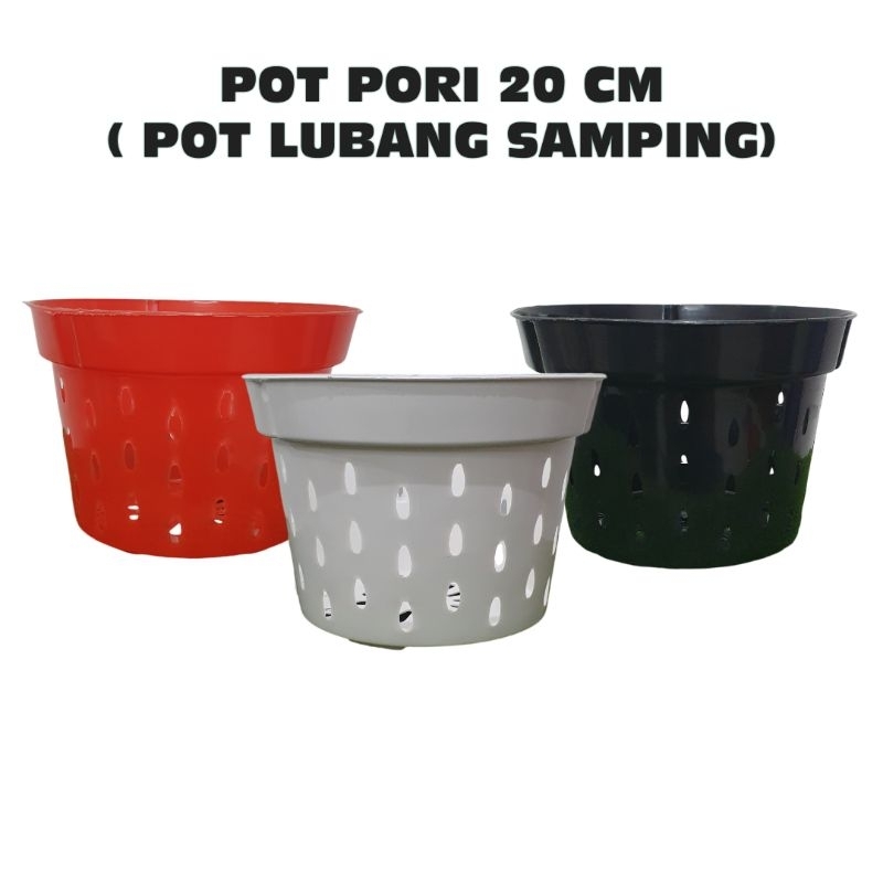 Jual Pot pori ukuran 20 cm / pot bunga lubang samping / pot anggrek ...