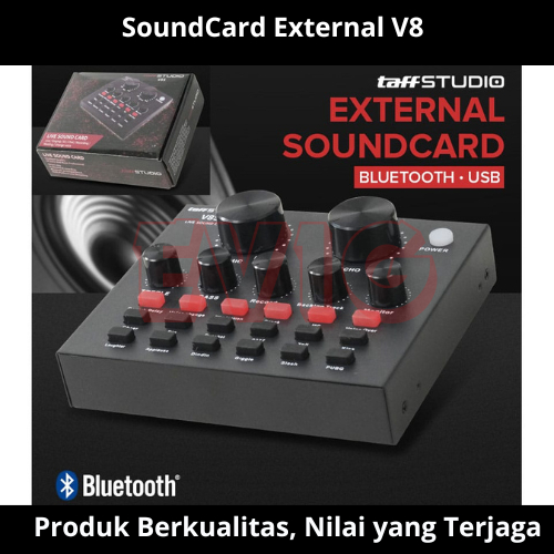 Jual [BISA COD] TaffSTUDIO Mixer USB External Sound Card Bluetooth Amplifier V8 Plus / V8S ...