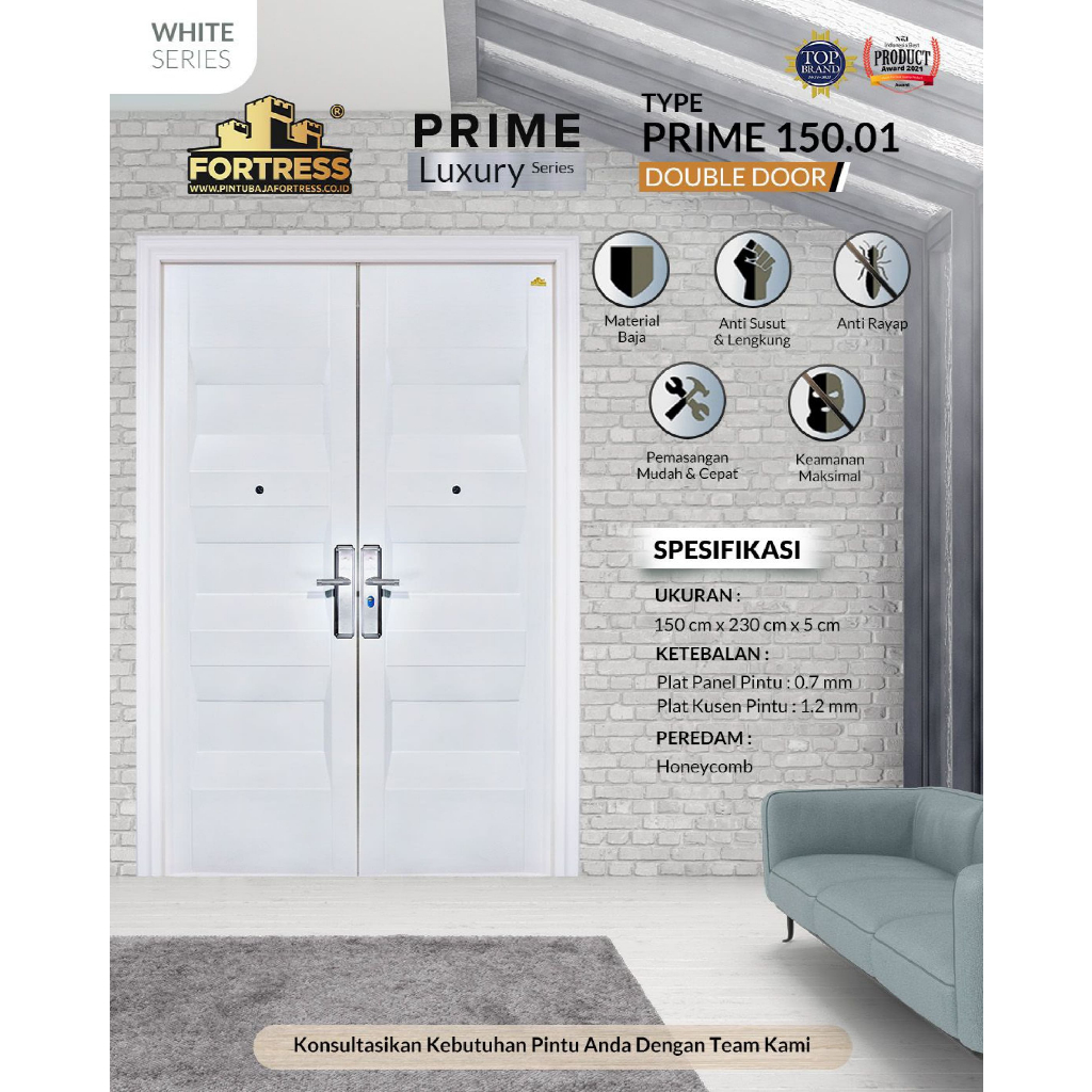 Jual Pintu Utama Double Door - Pintu Baja Fortress Prime Series Warna ...
