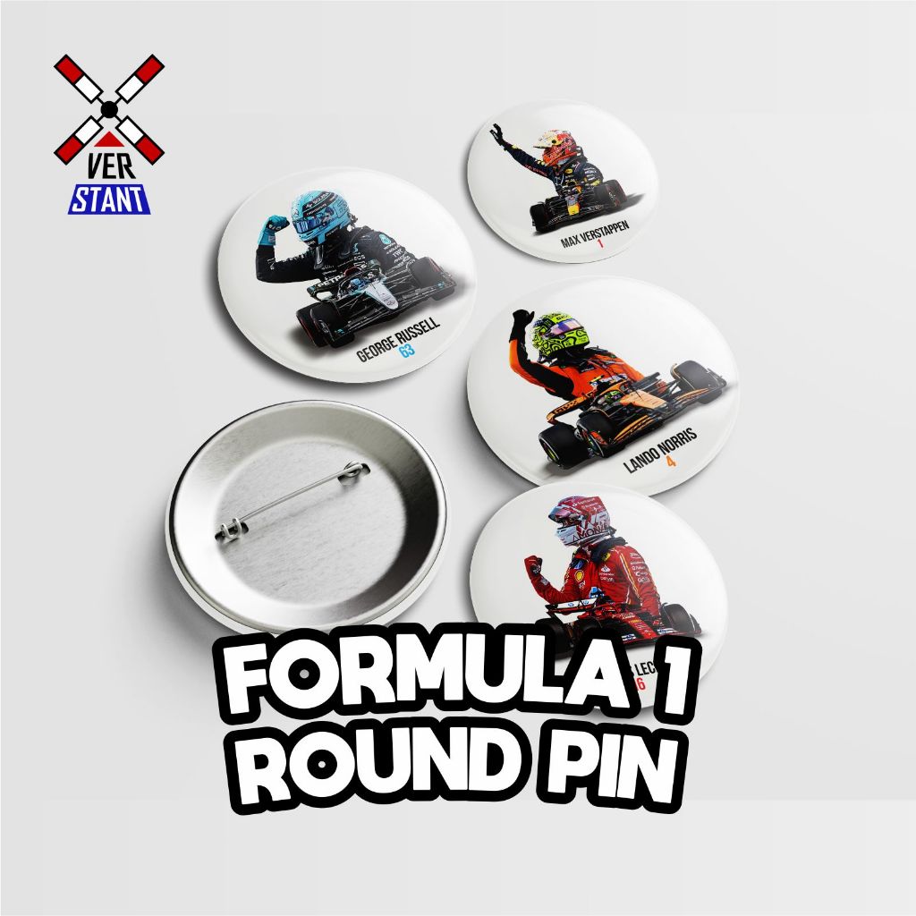 Jual Formula 1 Pin Badge 55mm 44mm - Alumunium Pin Peniti Bulat F1 ...
