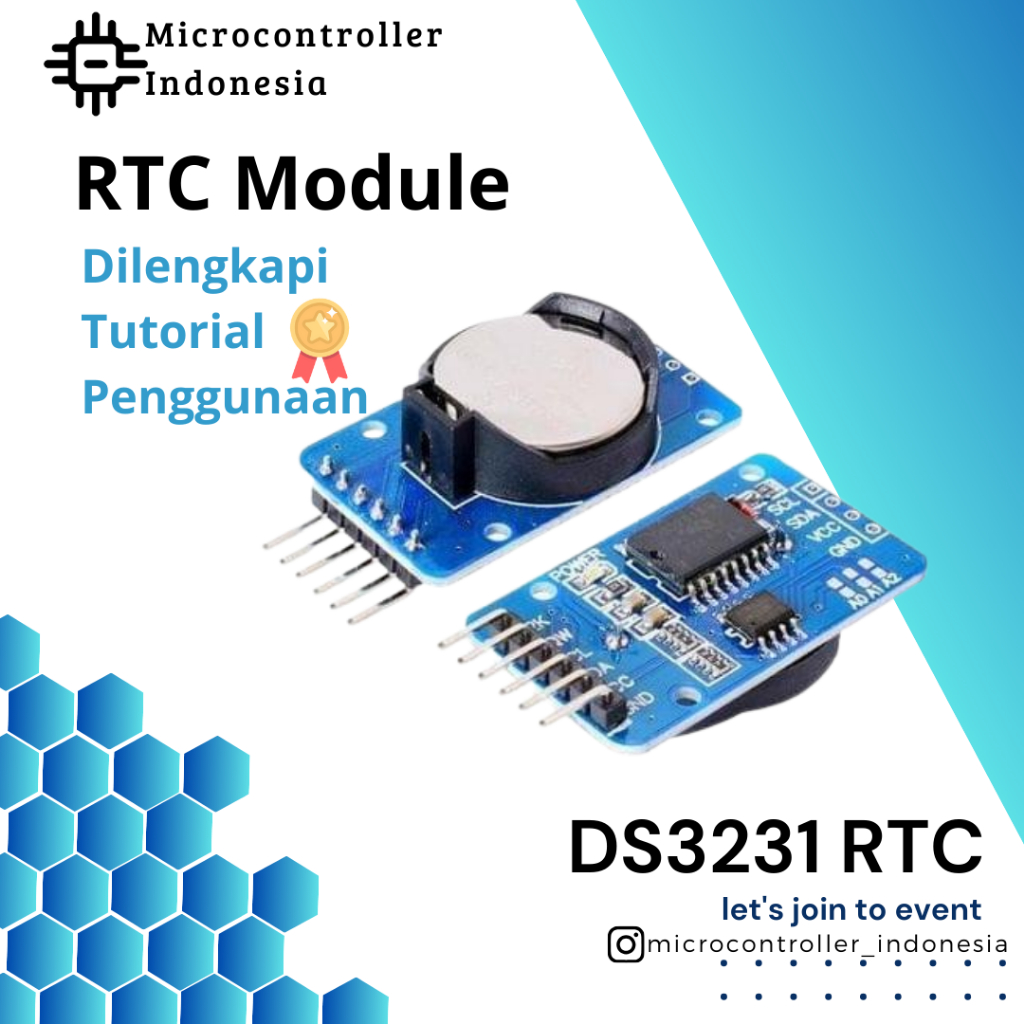 Jual RTC DS3231 SERI SN REAL TIME CLOCK I2C + BATTERY MODULE MODUL ...