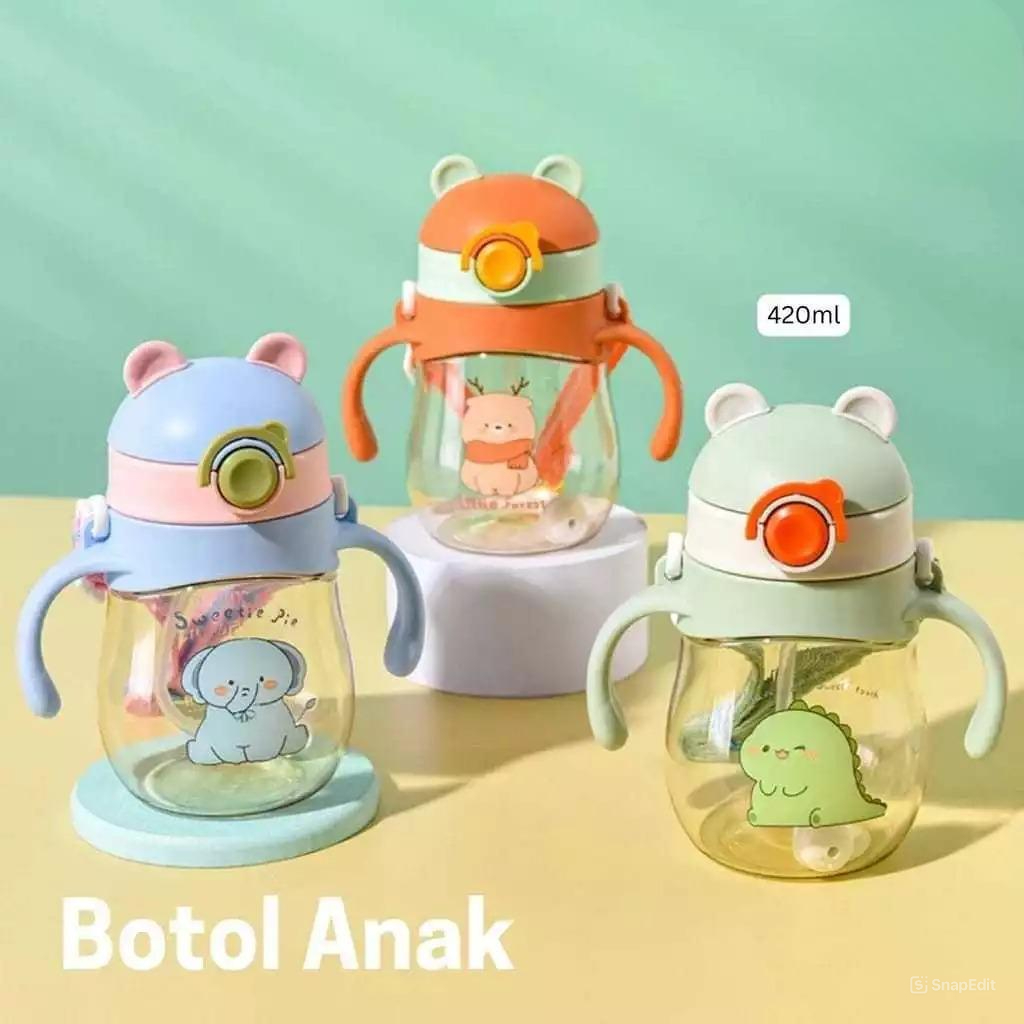 Jual Botol Minum Bayi Plastik Karakter Dengan Tali Gantung 370ml kode ...