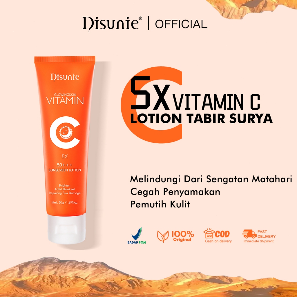 Jual DISUNIE 5X Vitamin C Whitening Sunscreen SPF50 PA+++ Sunscreen ...