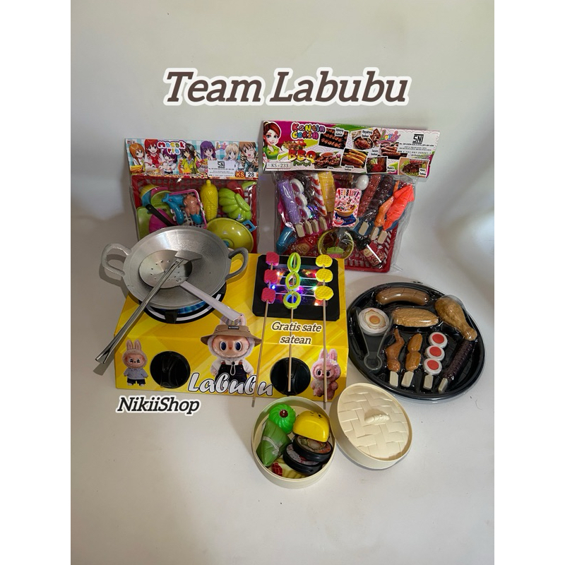 Jual Kompor Led Mainan Anak / kompor 2 tungku + bakaran LABUBU / Set ...