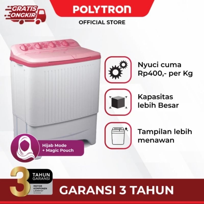 Jual MESIN CUCI POLYTRON PWM 8073 8KG 2TABUNG | Shopee Indonesia