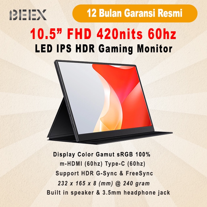 Jual Portable Monitor BeeX 10.5" 1280P HDR Ultralight Portable Monitor ...