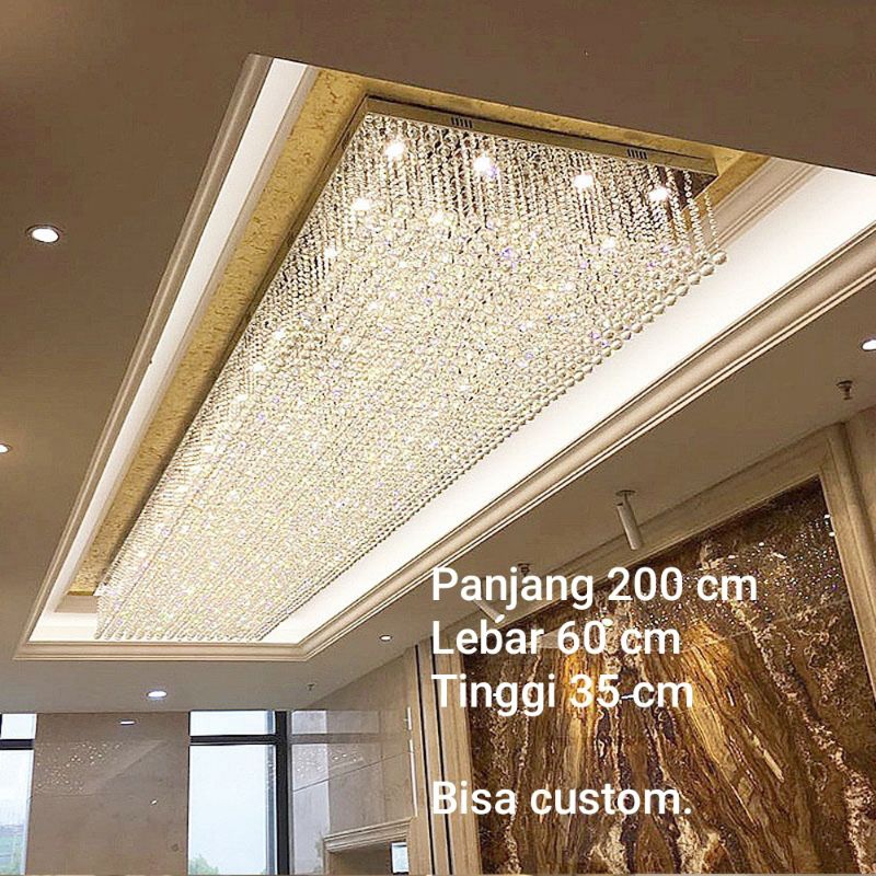 Jual Lampu hias plafon ruang aula obby hotel apartemen Lampu kristal ...