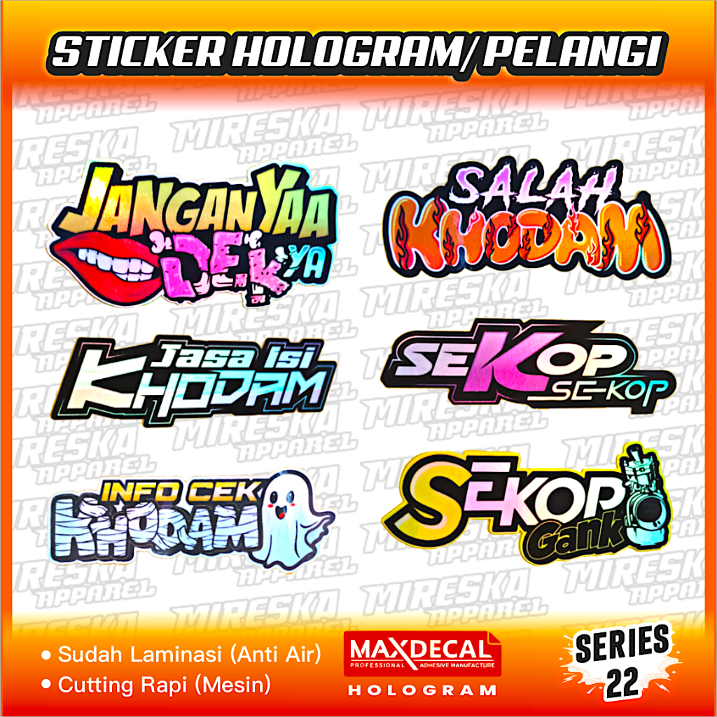 Jual Terbaru!! Stiker Viral Hologram Terlaris RACING Series 22 ...