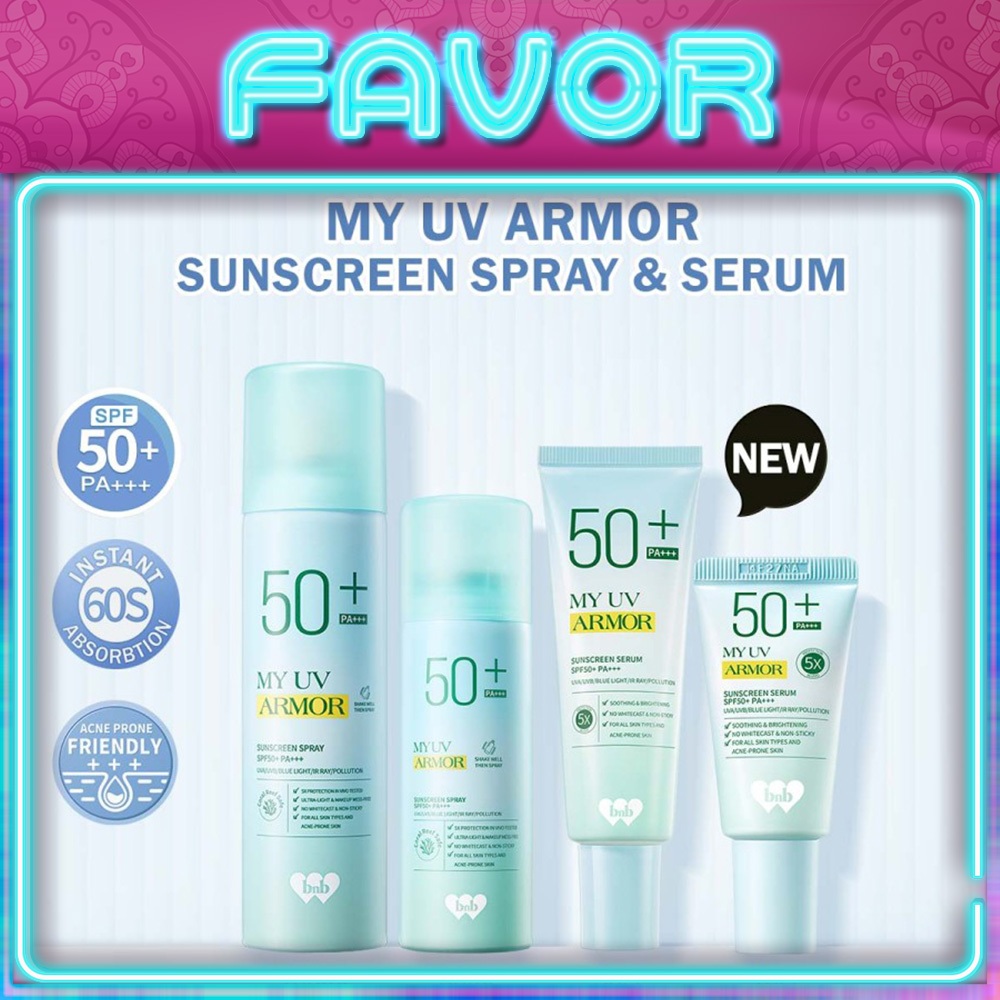 Jual BNB Barenbliss My UV Armor Sunscreen Spray and Serum | SPF 50 PA ++++ | Sunscreen | Shopee ...