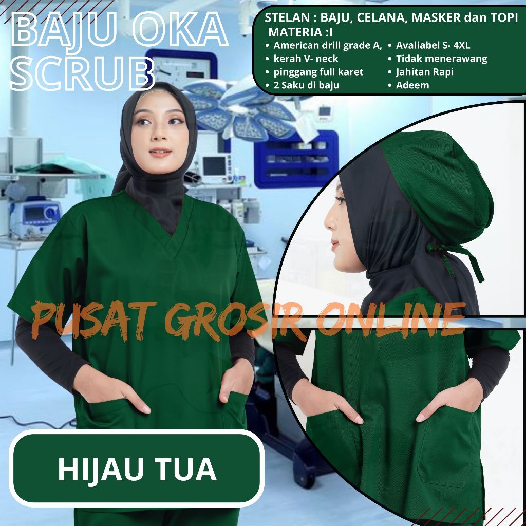 Jual Baju Seragam Dokter Perawat baju ok Lengan Pendek American drill ...
