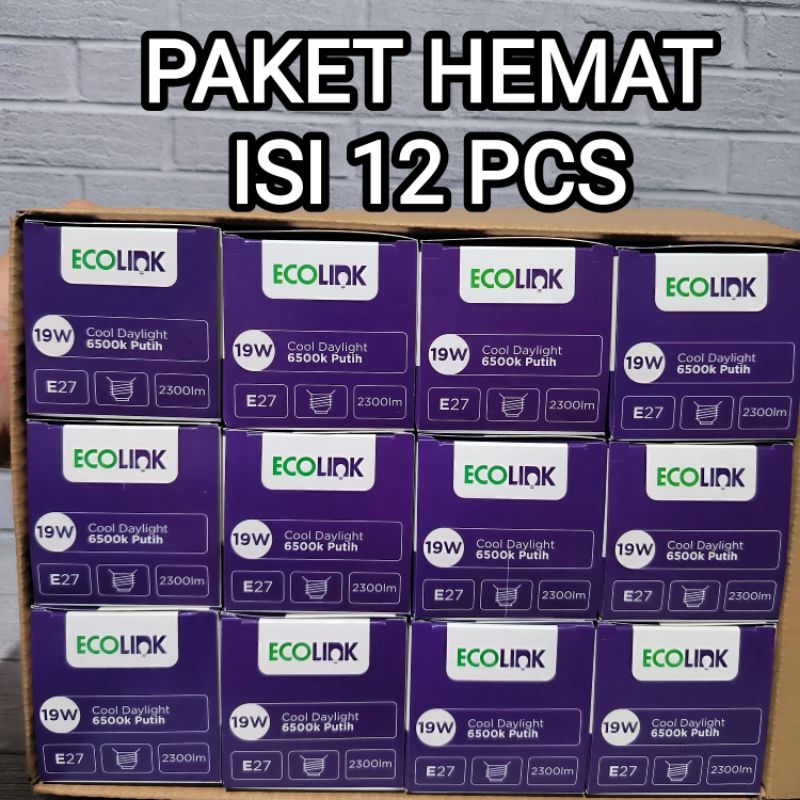 Jual ( PAKET HEMAT ISI 12 PCS ) Ecolink Lampu LED Bulb 19 watt 19W ...