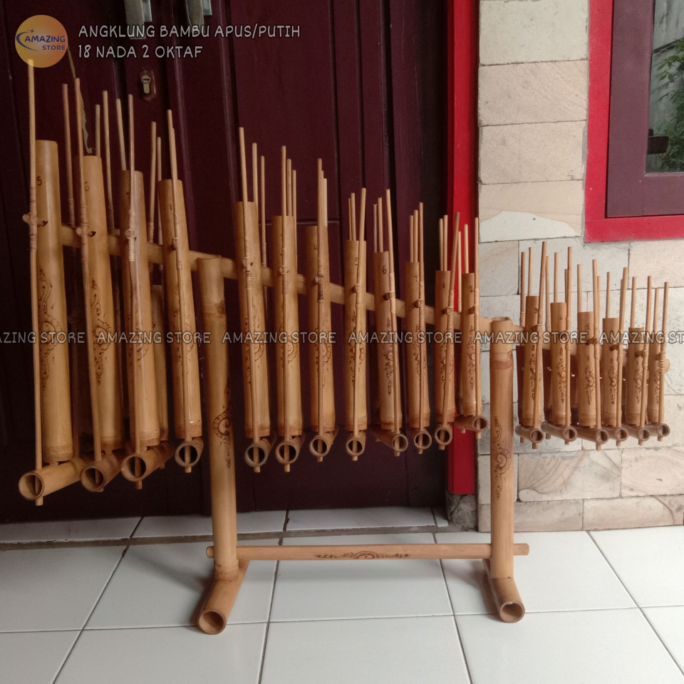 Jual Angklung 18 Nada/2 Oktaf, Bambu Apus (Putih) | Shopee Indonesia