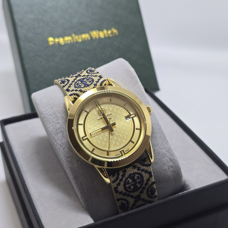 Jual ( BISA COD ) Jam Tangan Wanita TORY BURCH Body Gold Tali Kulit ...