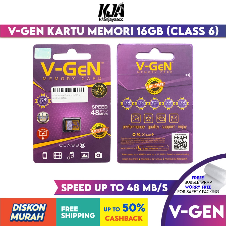 Jual V-GEN 16 GB - Kartu Memori Microsd Card Vgen 16GB Class 6 Original ...