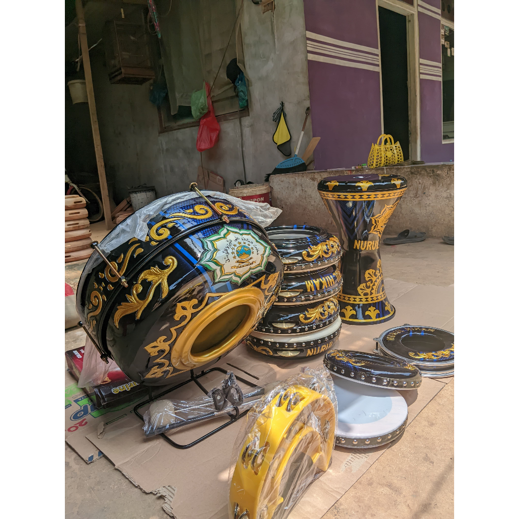 Jual ALAT HADROH REBANA QOSIDAH BANJARI 1 SET FULL SET LENGKAP MURAH ...