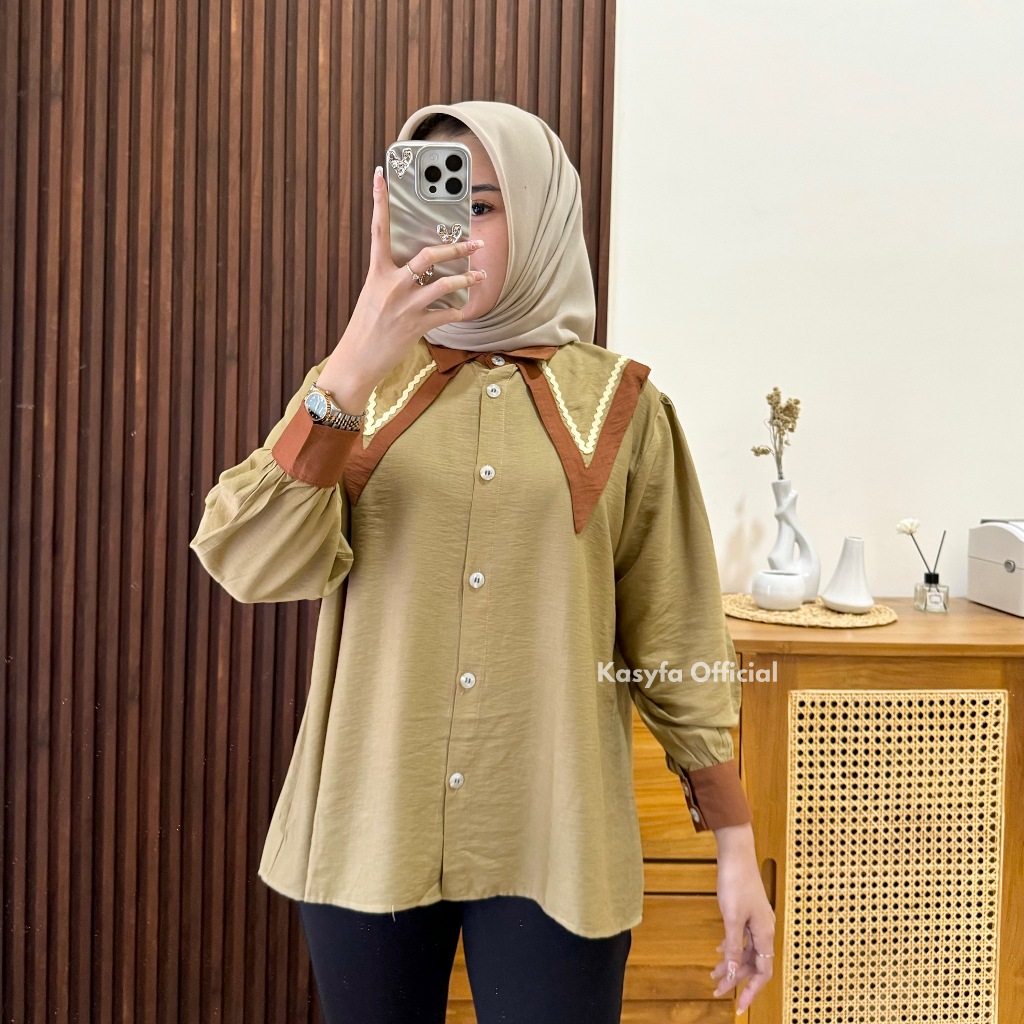 Jual HELGA KEMEJA KERAH SAILOR WANITA // ASHWA KEMEJA KOREAN STYLE ...