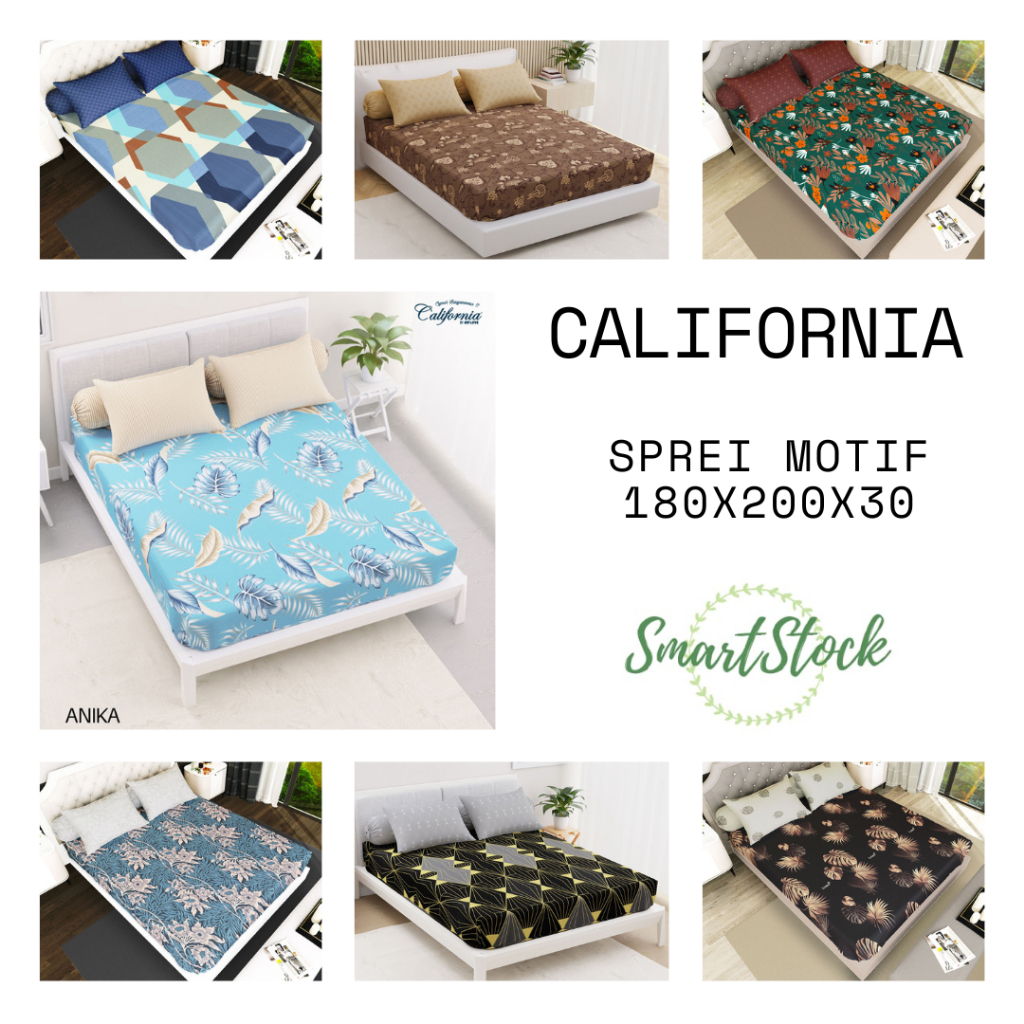 Jual Ss Sprei California 180x200 Tinggi 30 cm 180x200x30 King Size No 1 ...