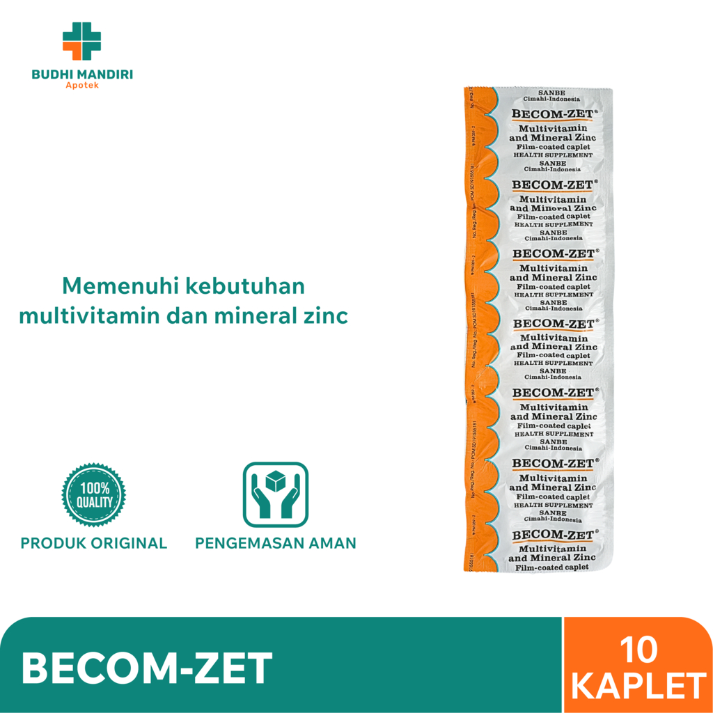 Jual Becom-Zet (10 Kaplet) - Suplemen Multivitamin dan Mineral | Shopee Indonesia