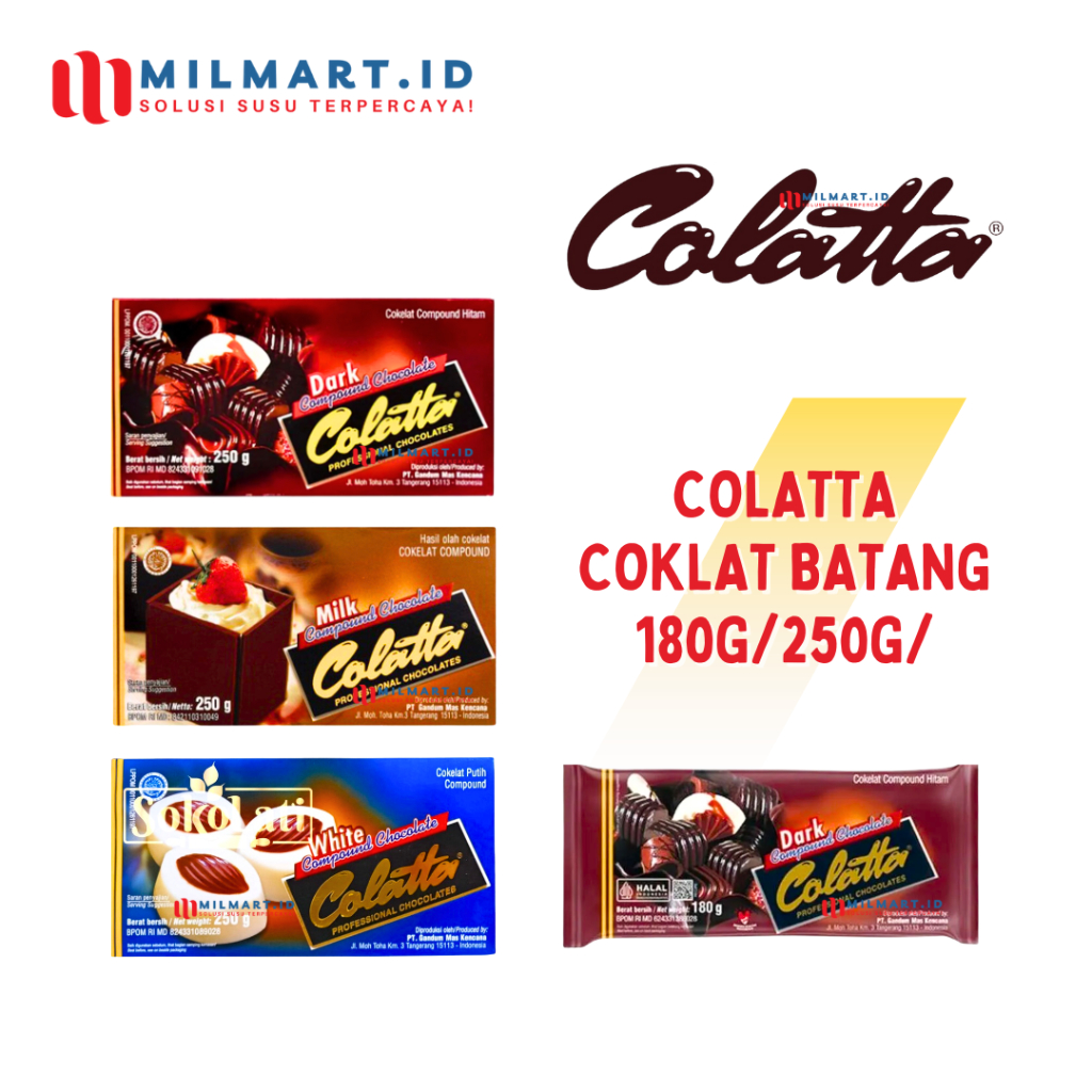Jual COLATTA COMPOUND CHOCOLATE 250G COKLAT BATANG DARK CHOCO MILK ...