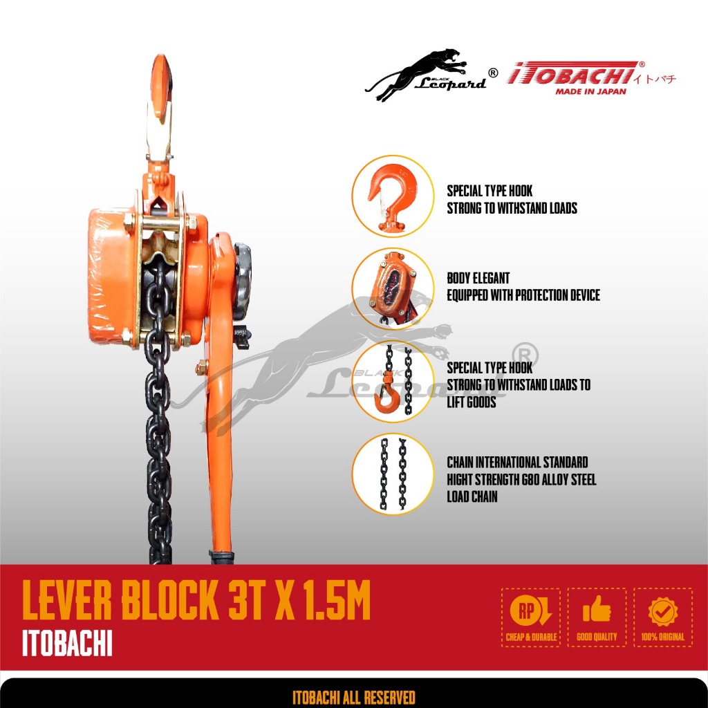 Jual Itobachi Lever Block 3 Ton x 1.5 Meter / Lever Chain Block 3T x1 ...