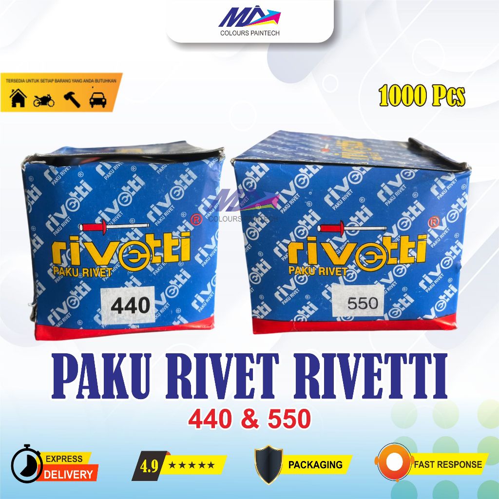Jual PAKU RIVET RIVETTI 440 dan 550 dan 640 Isi 1000pcs | Shopee Indonesia