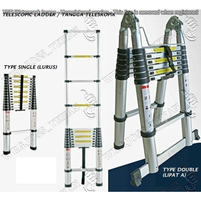 Jual Tangga Teleskopik / Telescopic Ladder tipe lurus (single) & lipat A (double) Premium Import ...