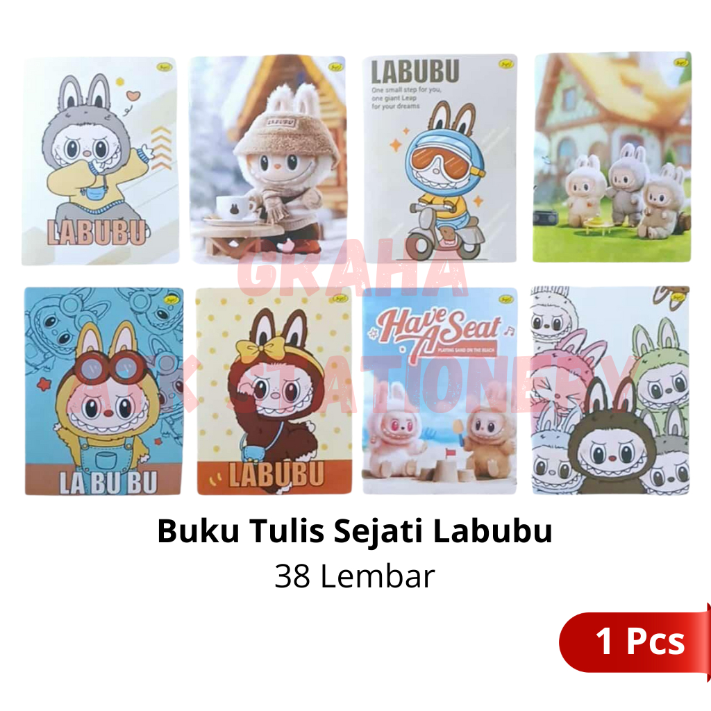 Jual [1 Bungkus] Buku Tulis Labubu 38 Lembar Murah / Buku Tulis Murid ...