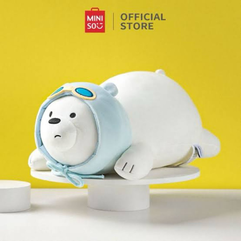 Jual Miniso we Bare Bears Lying Plush Toy / ice Bear tiduran boneka ...