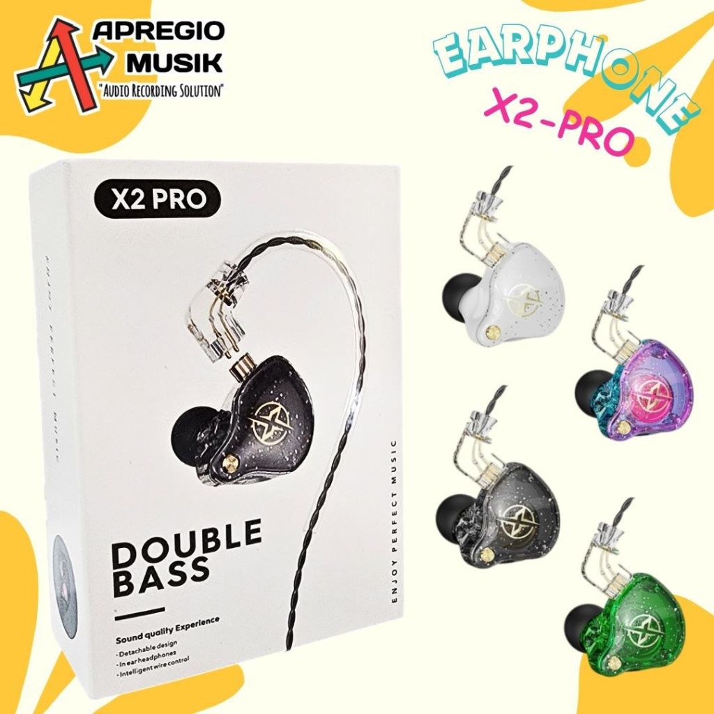 Jual X2 Pro X2Pro Double Bass dynamic driver Headset in ear Earphone ...