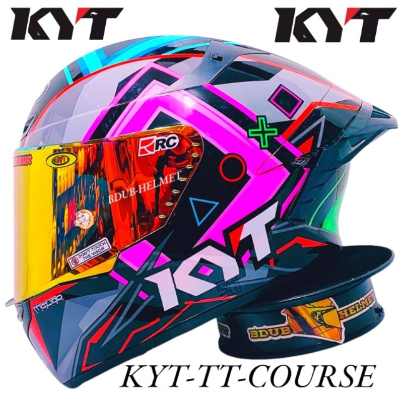 Jual Helm KYT TT course ratapark monkey paket ganteng original KYT | Shopee Indonesia