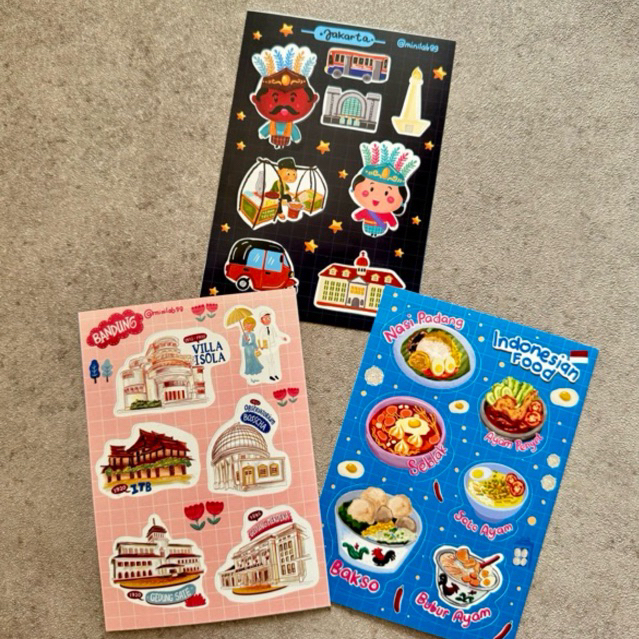 Jual Sticker Jakarta Bandung Makanan Indonesia | Shopee Indonesia
