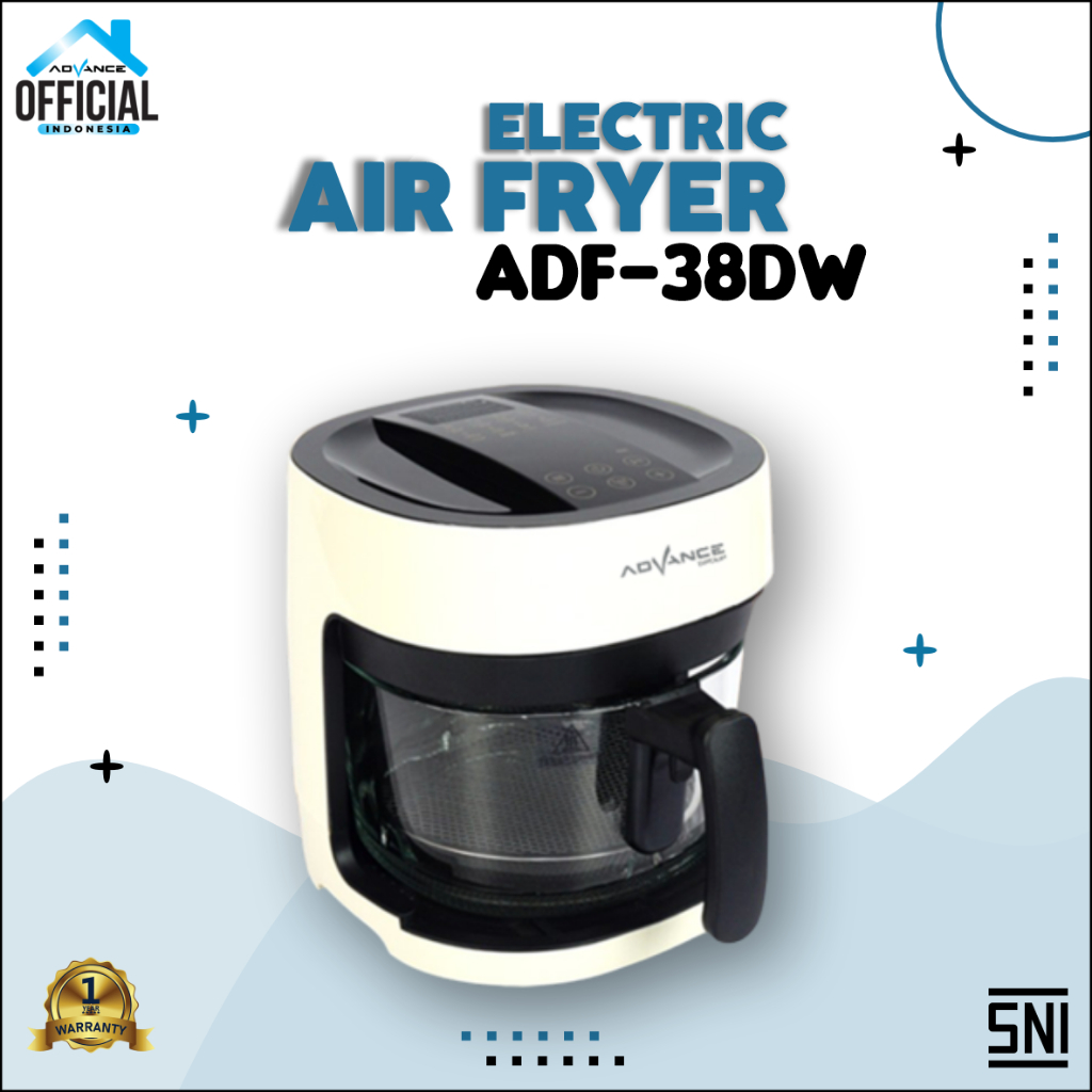 Jual {{{READY}}} Advance Digital Air Fryer ADF-38DW Transparan Glass ...