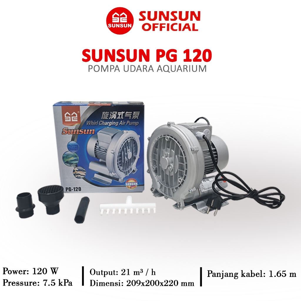Jual SUNSUN PG 120/180/250/370/550/750/1100 Series Ring Blower Pompa Udara | Shopee Indonesia