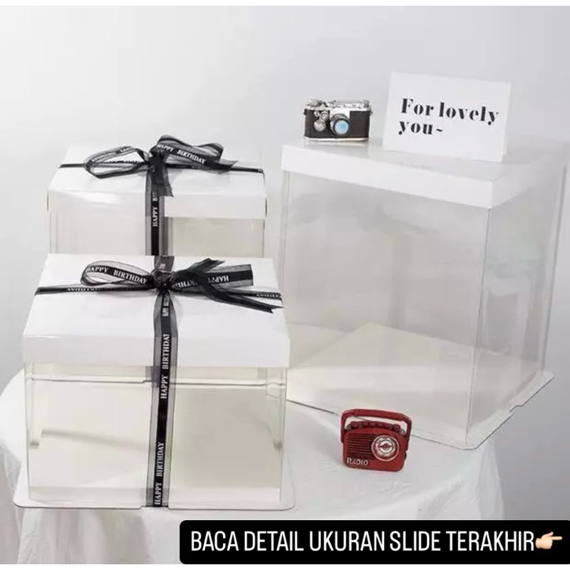 Jual TRANSPARENT CAKE BOX/KOTAK BOX KUE/PACKAGING HANTARAN WEDDING/BOX ...