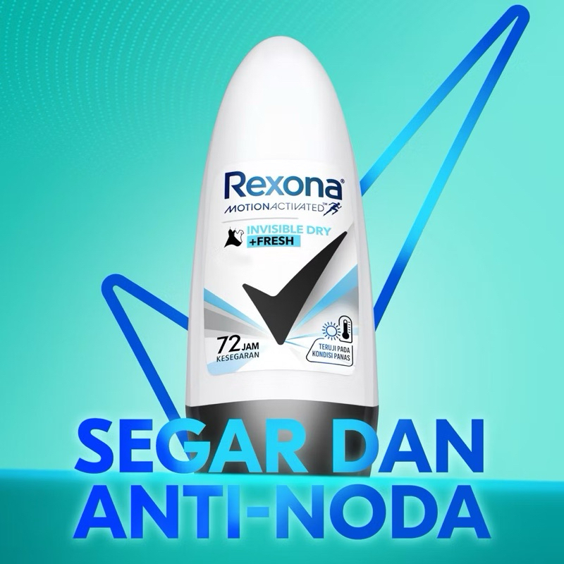 Jual Rexona Women Deodorant Roll On Antiperspirant Invisible Dry + Fresh Anti Noda 45Ml | Shopee ...