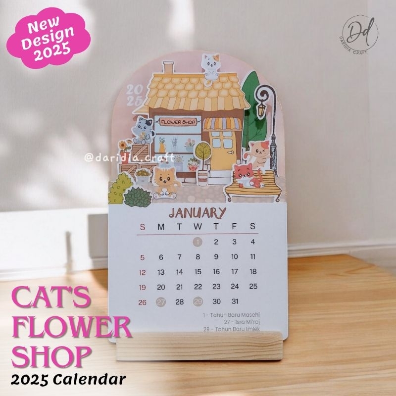 Jual 2025 Kalender Meja Mini Aesthetic / Aesthetic Desk Calendar - Cute ...
