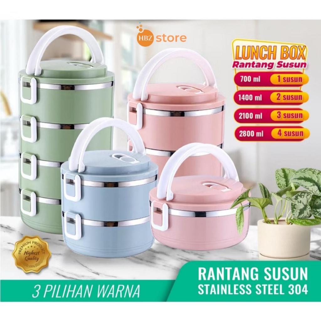 Jual Rantang Lunch Box Susun Polos Stainless elegan tempat bekel ...