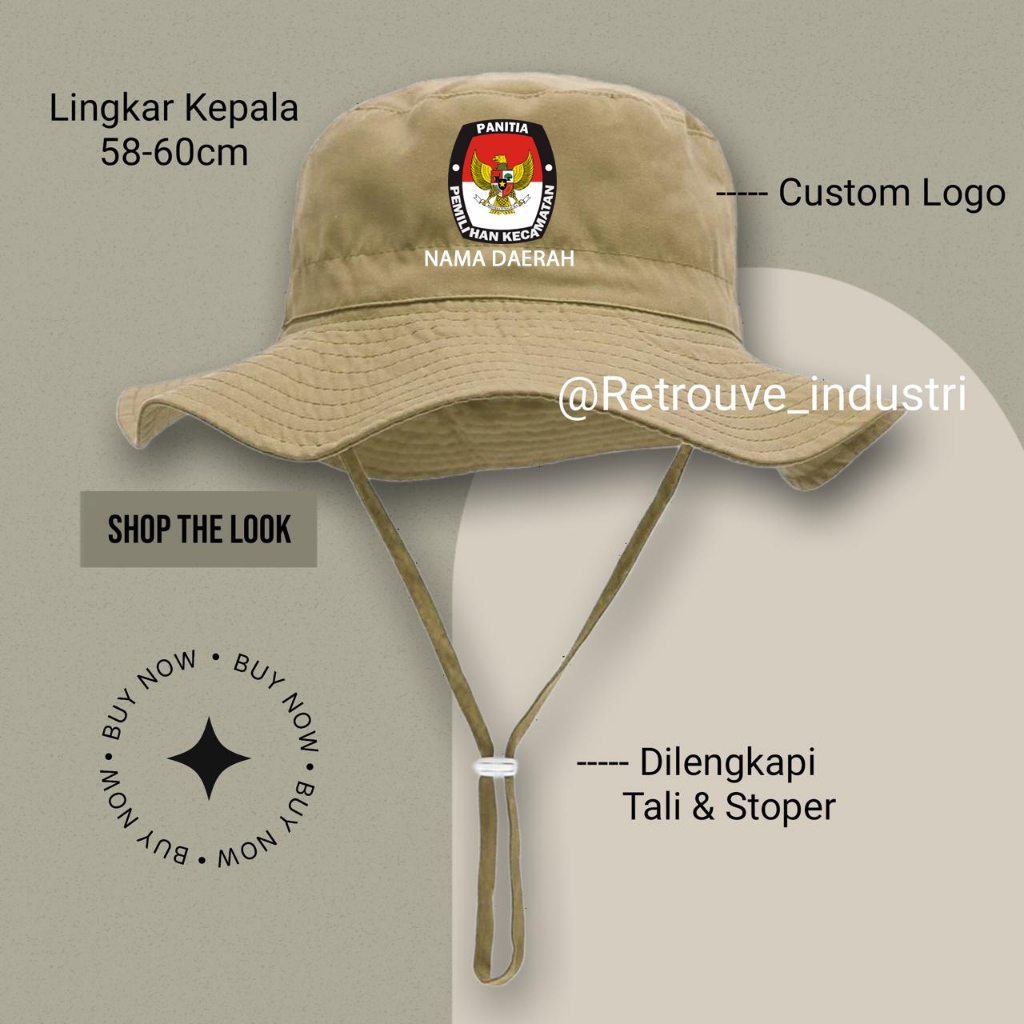 Jual Topi Rimba PPK Panitia Pemilihan Kecamatan Custom Nama Daerah ...