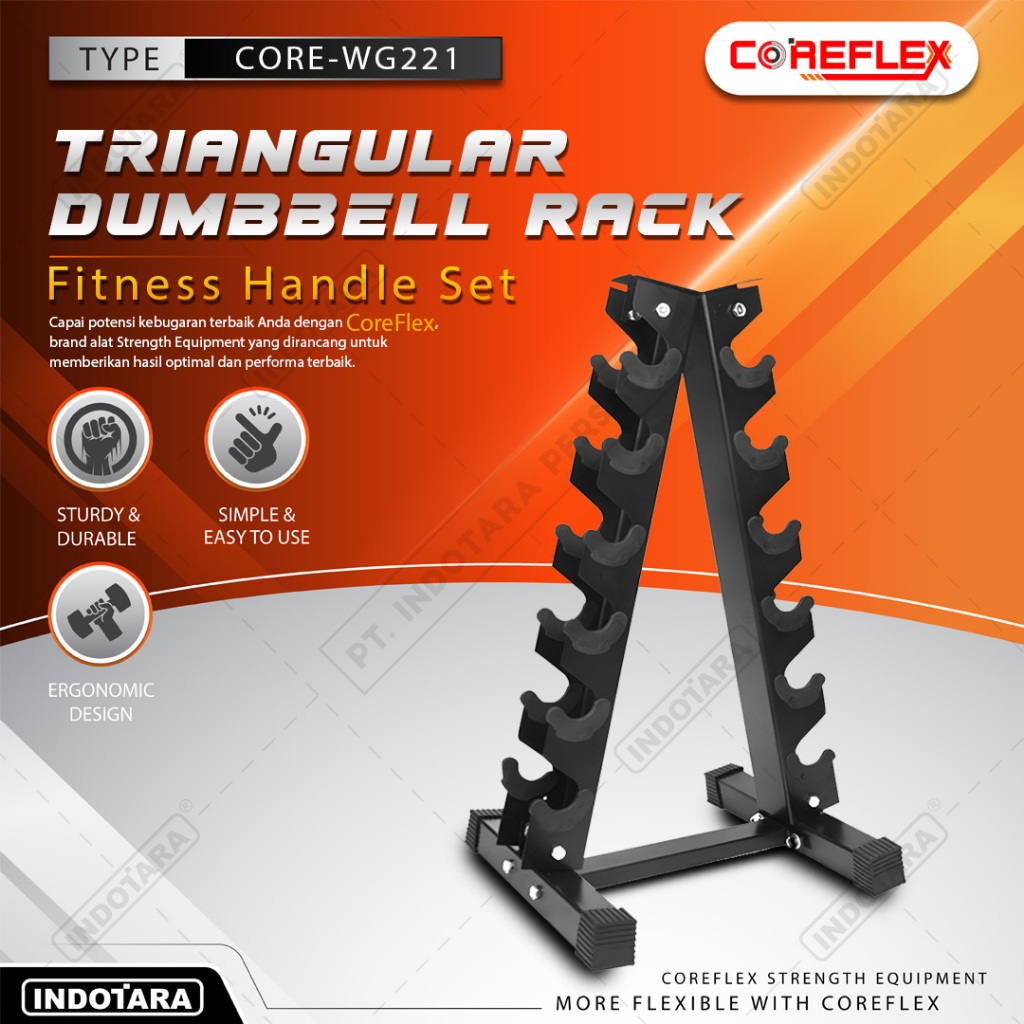 Jual Triangular Dumbbell Rack / Rack Dumbbell Segitiga Coreflex CORE ...
