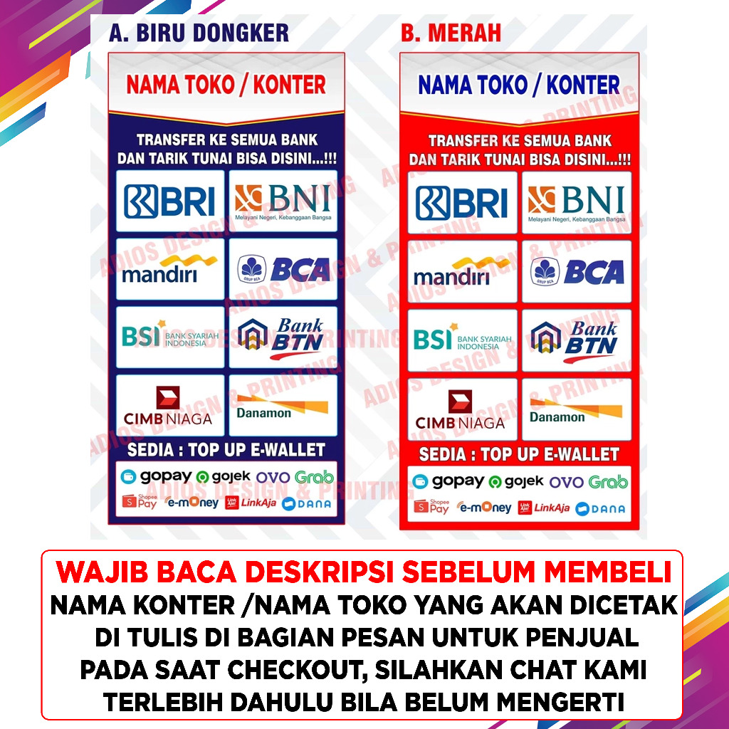 Jual Spanduk Banner Agen Brilink Banner Spanduk Transfer Bank Ukuran ...