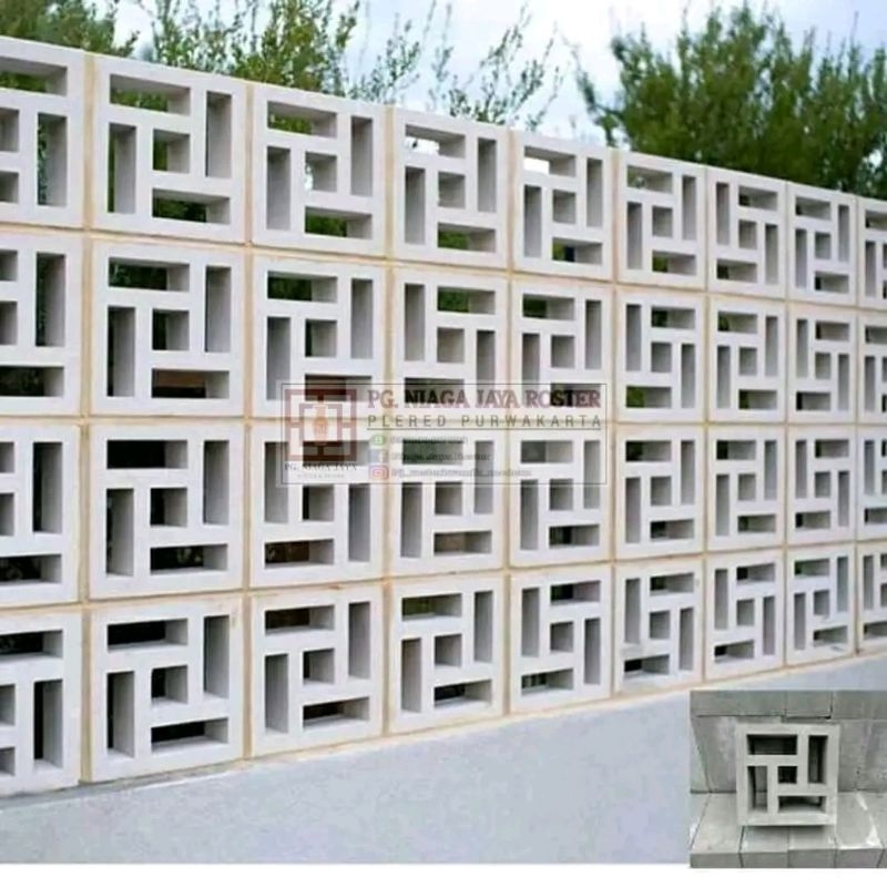 Jual pagar rumah roster beton lubang angin loster minimalis | Shopee ...