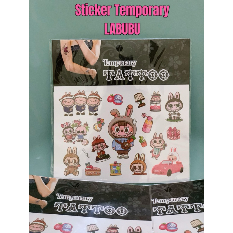 Jual STICKER TATTOO TEMPORARY LABUBU KARAKTER ANAK LUCU / TARO ...
