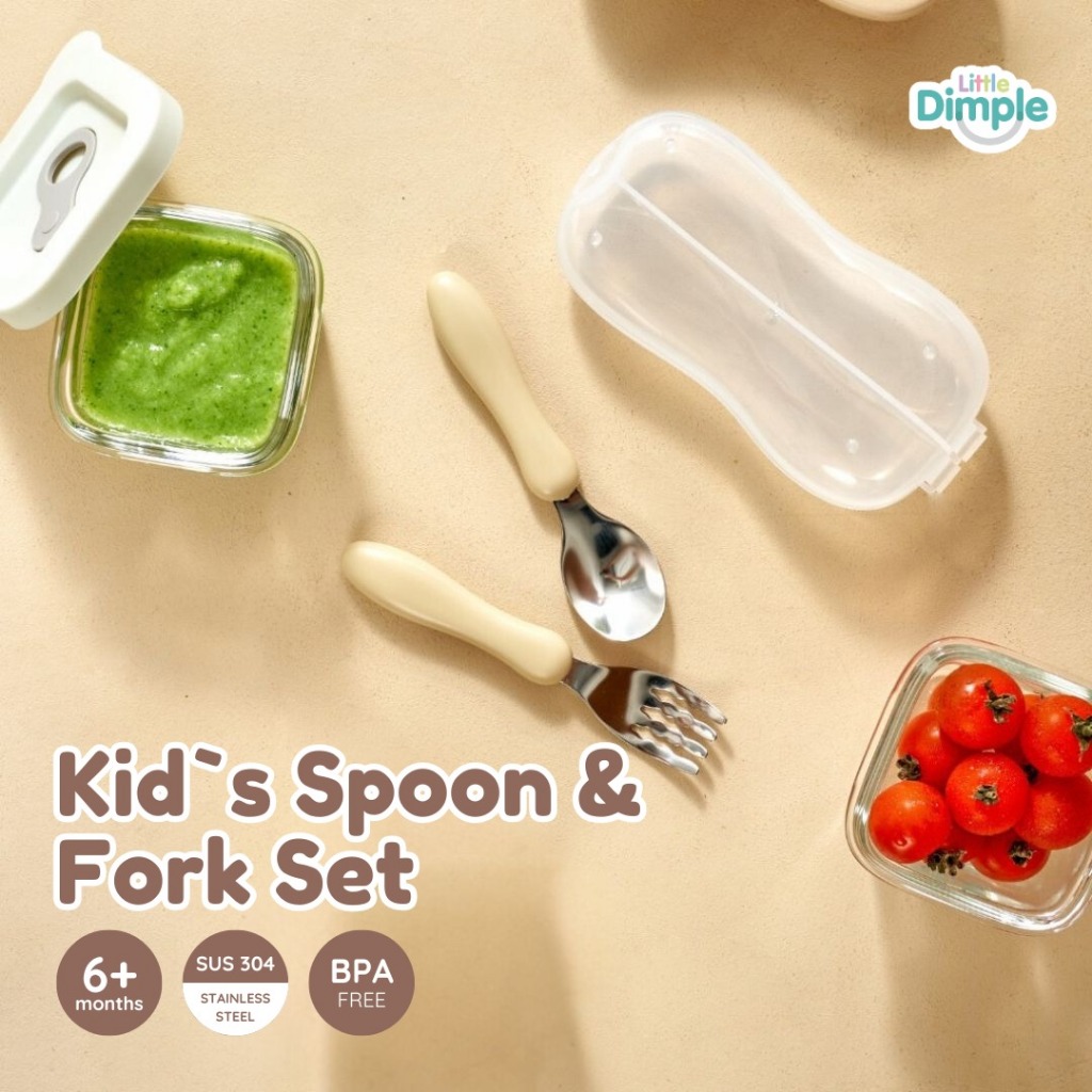 Jual Little Dimple Kids Spoon & Fork Set - Sendok dan Garpu Makan Anak ...