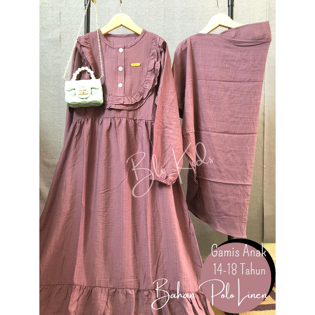 Jual Gamis anak perempuan usia tanggung 14 sampai 18 tahun bahan polo ...