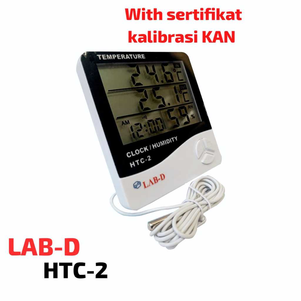 Jual THERMOMETER HYGROMETER LAB-D HTC-2 ORI SUHU RUANGAN/APOTEK ...