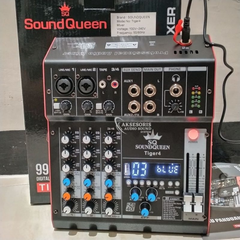 Jual Mixer Soundqueen Tiger 4 Chanel Efek Digital Reverb 99dsp USB Bluetooth Original Produk ...