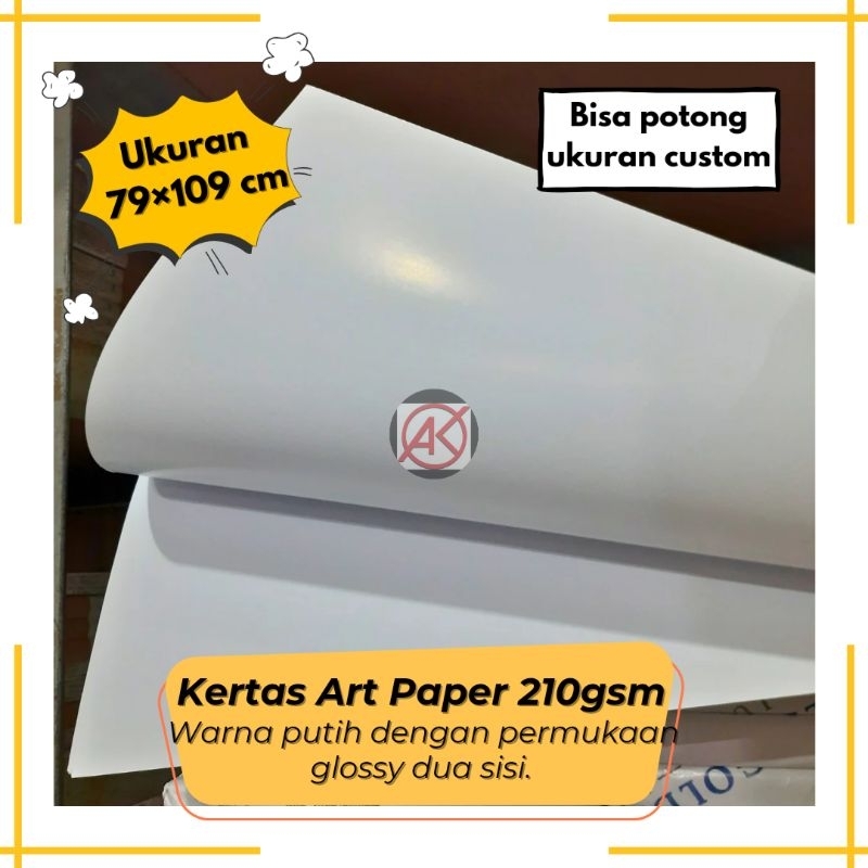 Jual Kertas Art Paper 210gsm ukuran 79×109 cm (Bisa Potong Custom ...