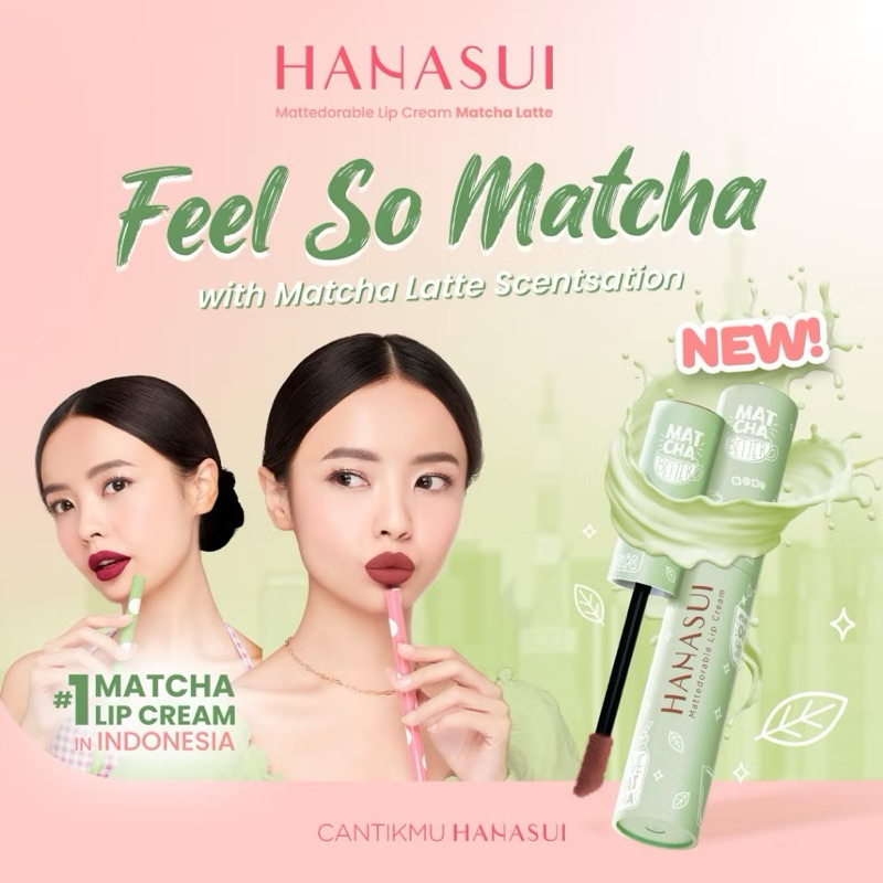 Jual Hanasui Mattedorable Lip Cream Matcha Edition | Shopee Indonesia