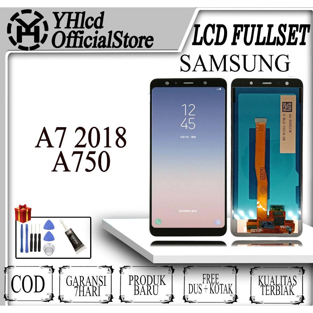 Jual LCD TOUCHSCREEN SAMSUNG A7 2018 / A750 KUALITAS MUTU GLASS | Shopee Indonesia